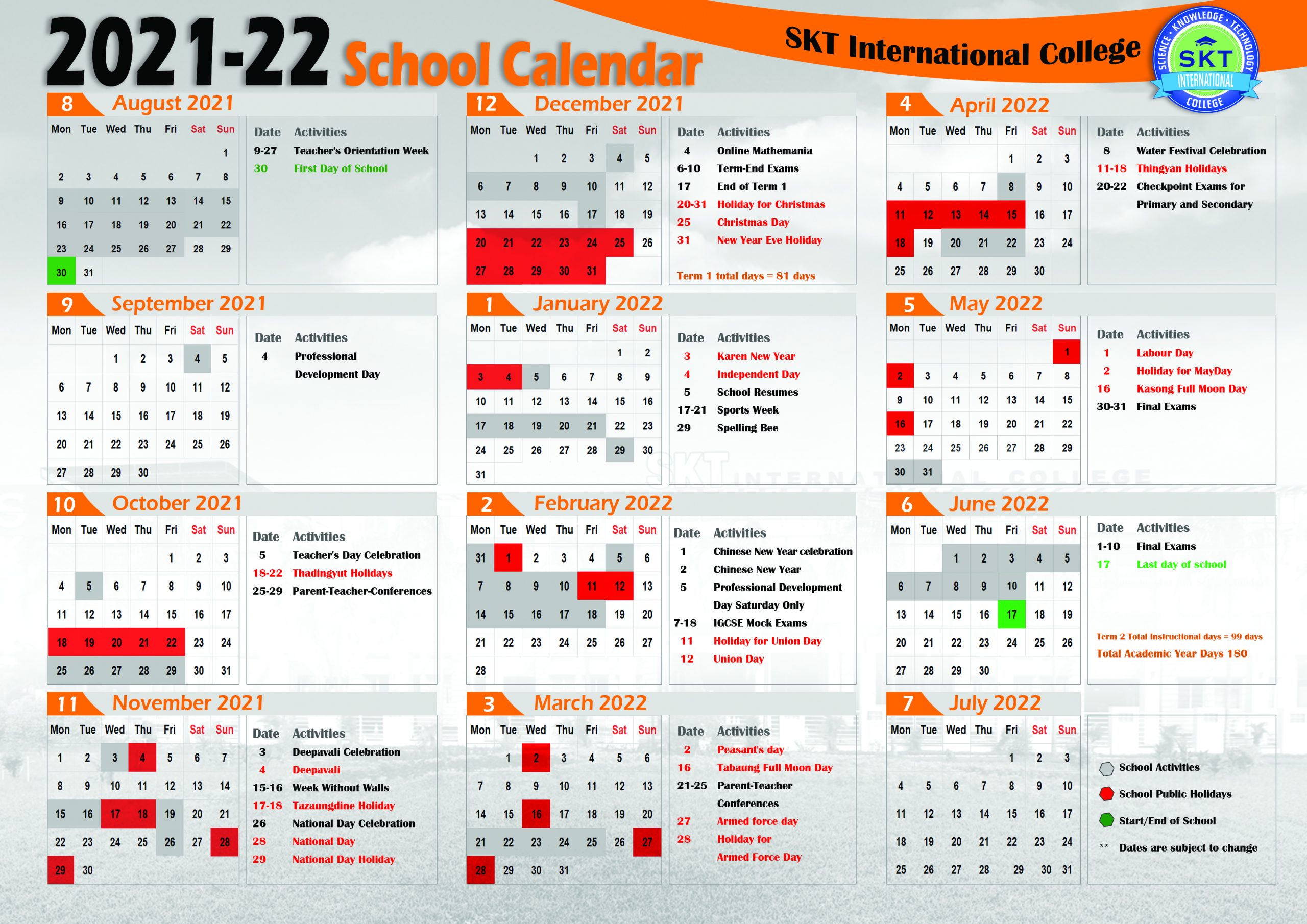 Activity Calendar - BFI Education Services